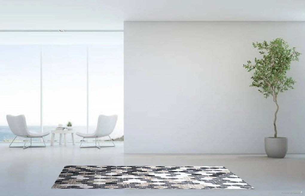 Berfin Dywany, Kusový koberec Lagos 1675 Beige, 140x190, šedá, obývací pokoj