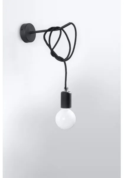 Sollux SL.0373 - Nástěnné svítidlo EDISON 1xE27/60W/230V černá
