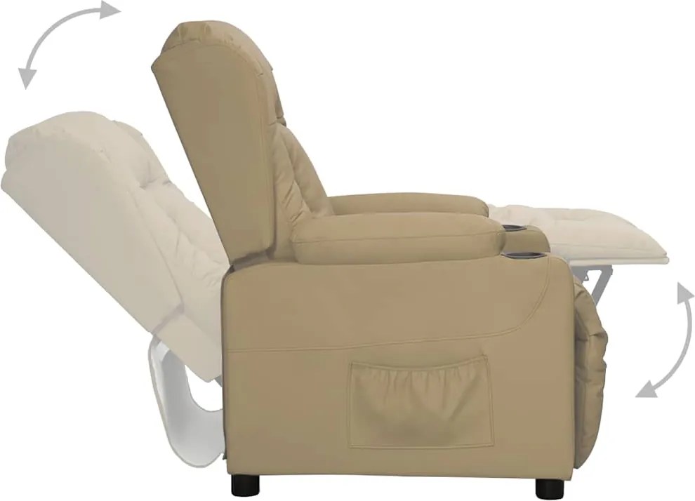 Polohovací křeslo cappuccino umělá kůže 339070