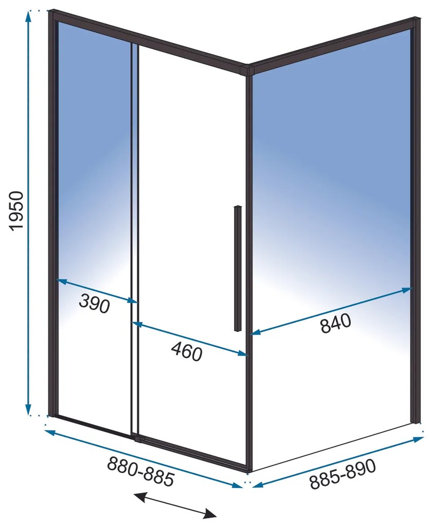 Sprchový kout MAXMAX Rea SOLAR 90x90 cm - černý