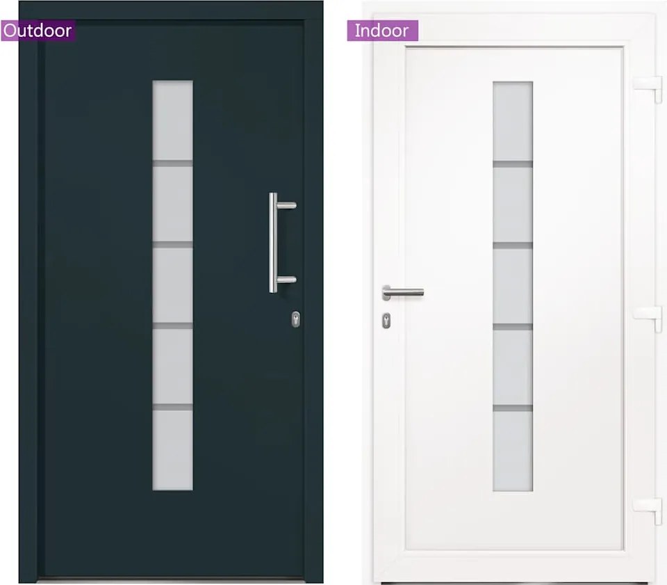 Vchodové dveře hliník a PVC antracitové 100 x 200 cm 3056812