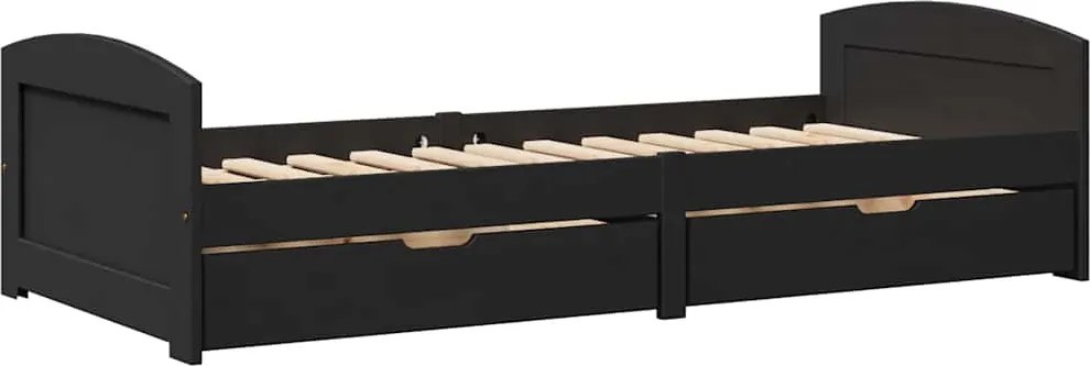 Válenda se 2 zásuvkami bez matrace černé IRUN 90x200 cm 3314678
