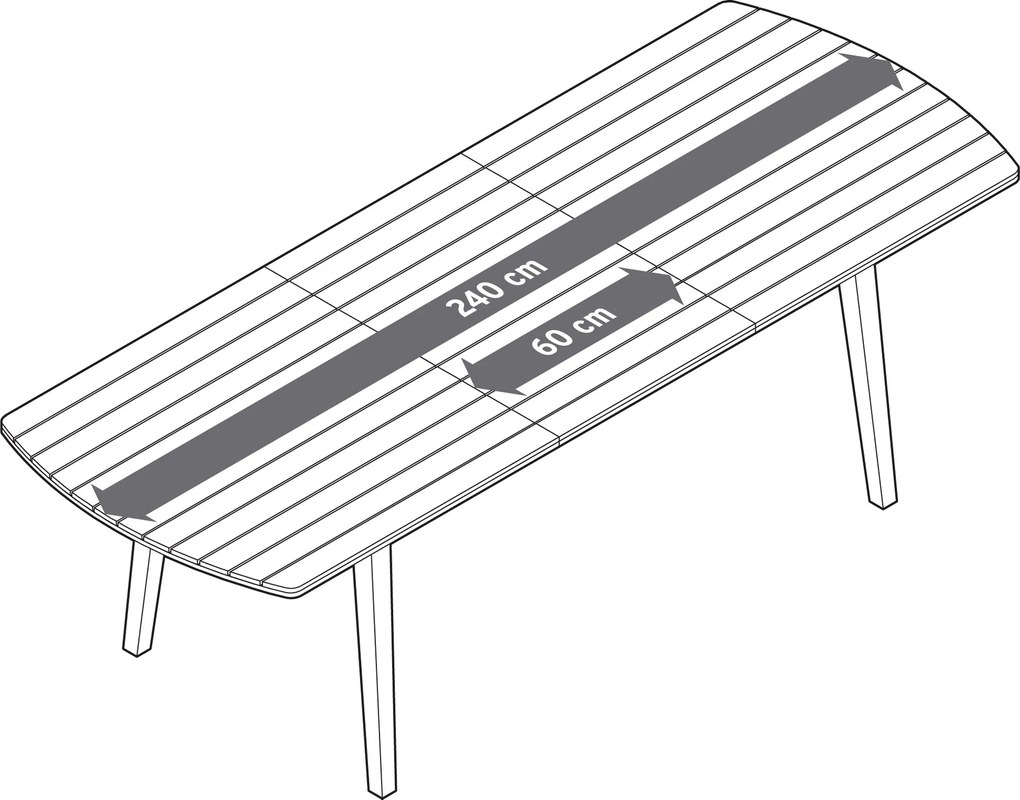 Tchibo - Rozkládací zahradní stůl se zaoblenými čely - barva: hnědá