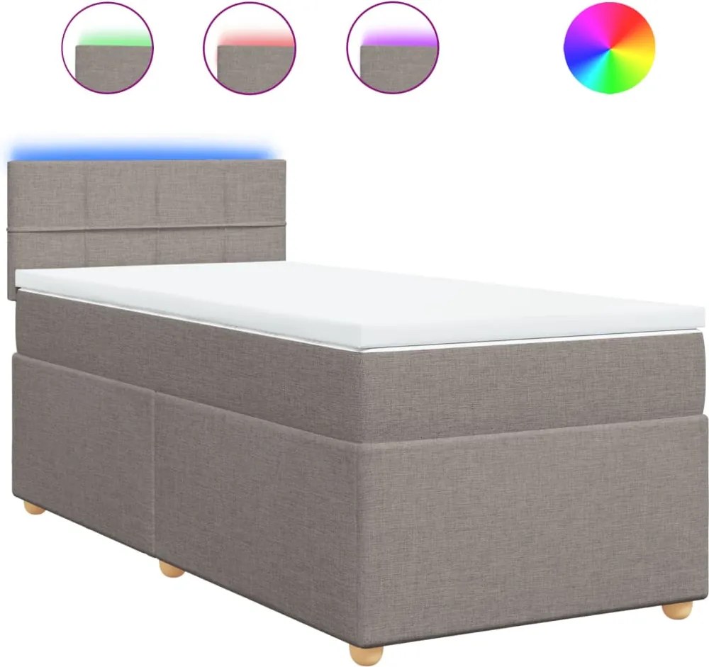Box spring postel s matrací taupe 80x200 cm textil 3288811
