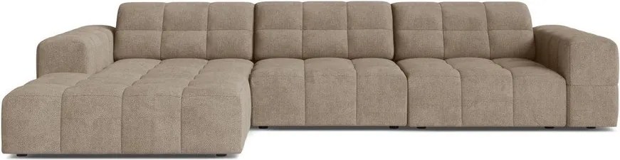 Béžová žinylková rohová pohovka (levý roh/s lenoškou) Chicago – Cosmopolitan Design