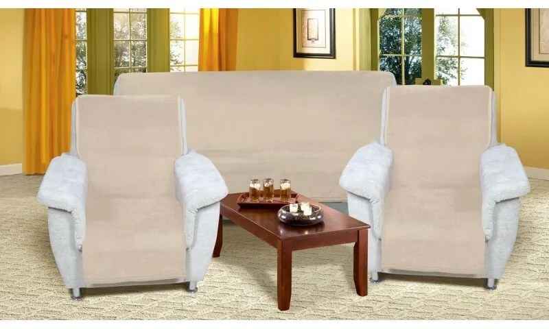 Bellatex Přehozy na sedací soupravu Korall micro béžová, 150 x 200 cm, 2ks 65 x 150 cm