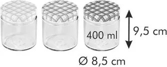 TESCOMA Zavařovací sklenice DELLA CASA 400 ml, 3 ks