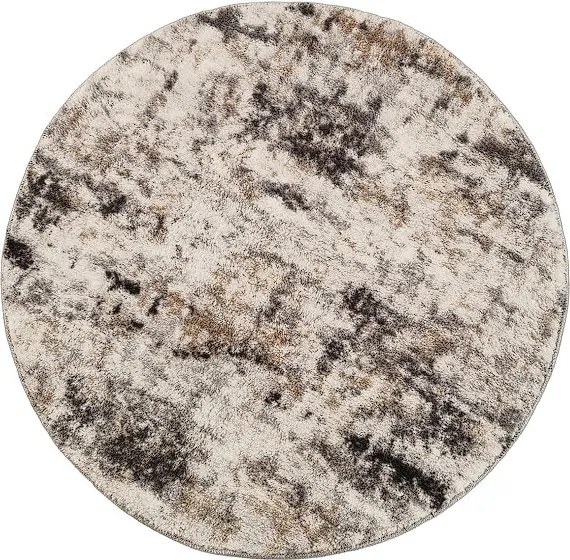 HU Kulatý béžovo-bílý koberec Plush Deluxe s fleky Rozměr: 60x60 cm