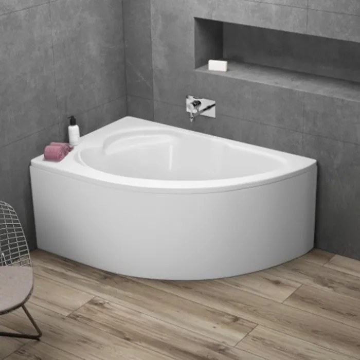 Polimat Akrylátová asymetrická vana Standard 130x85 L(R) AS Barva: Bílá, Orientace: Levá