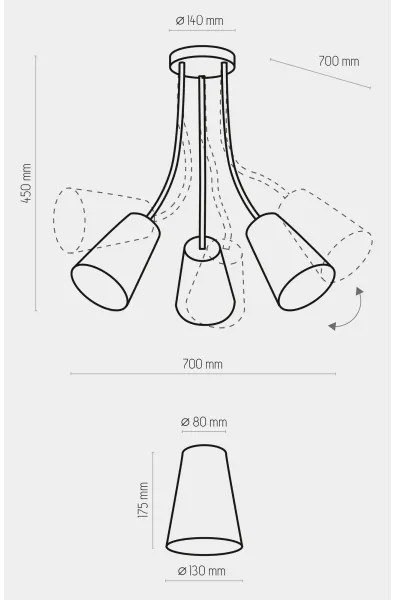 Dětský lustr WIRE KIDS 3xE27/15W/230V