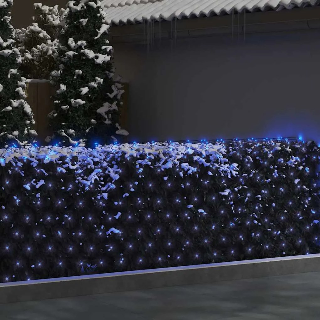 Vánoční světelná síť modrá 3 x 3 m 306 LED vnitřní i venkovní 328780