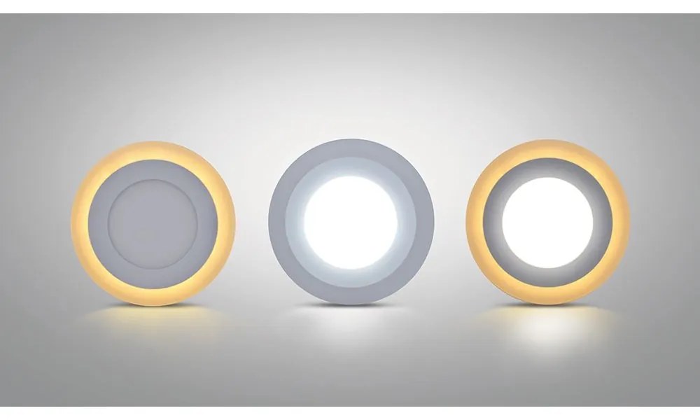 Solight LED podsvícený panel, podhledový, 6W+3W, 400lm, 4000K, kulatý