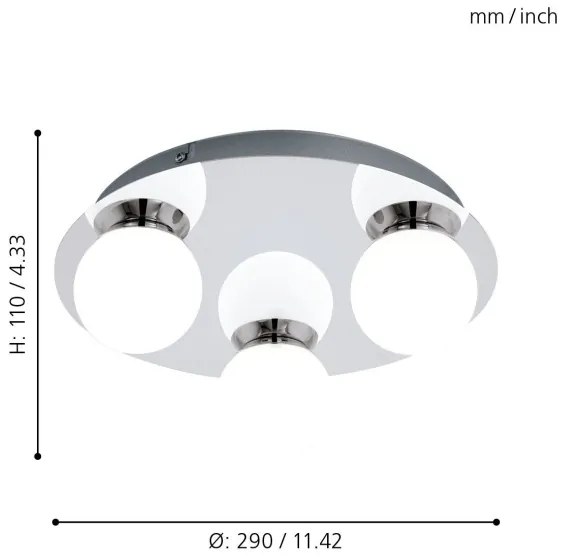 Eglo 94629 - LED koupelnové svítidlo MOSIANO 3xLED/3,3W/230V IP44