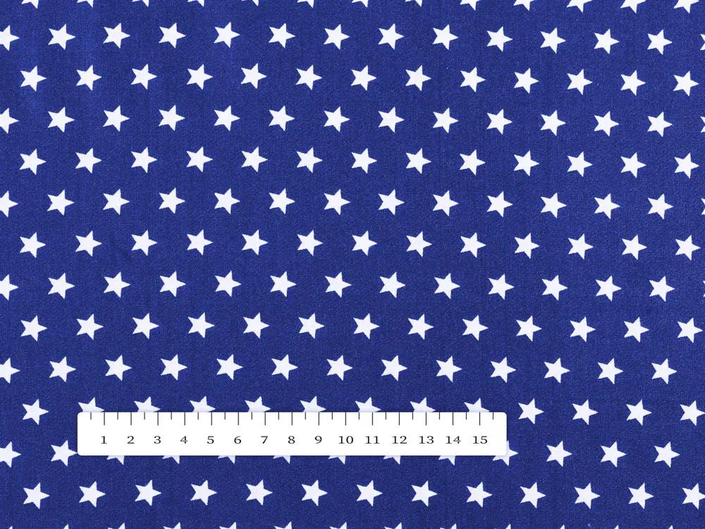 Biante Bavlněný čtvercový ubrus Sandra SA-352 Bílé hvězdičky na modrém 120x120 cm