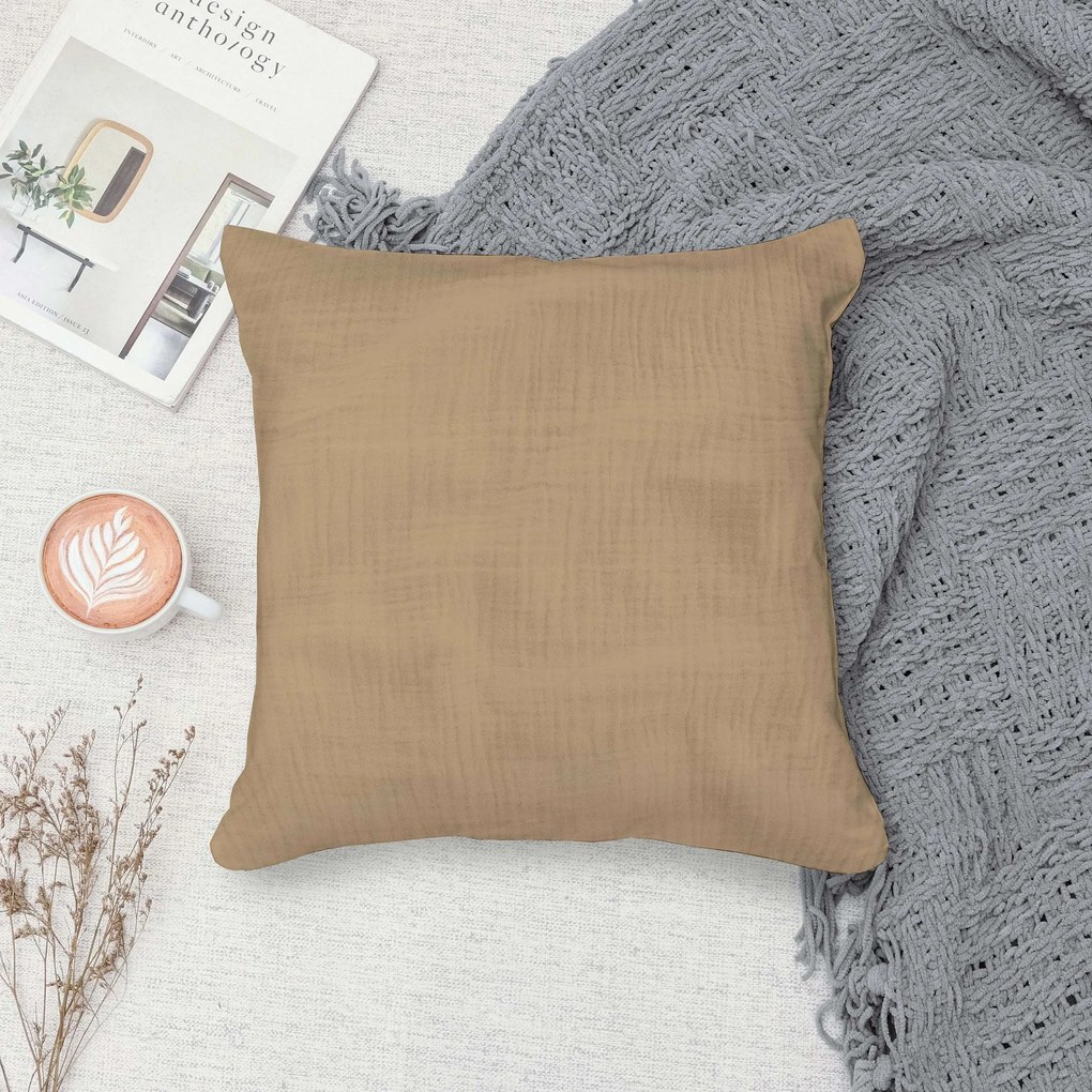 Mušelínový povlak na polštářek Light brown Velikost: atypický 50 x 60