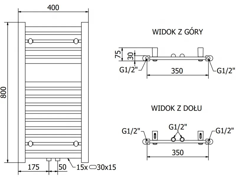 Mexen Hades, elektrické topné těleso 800 x 400 mm, 300 W, černá, W104-0800-400-2300-70