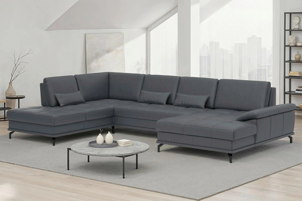 XXXLutz SEDACÍ SOUPRAVA, textil, kůže, černá Sit & More - Sedací soupravy - 00014403974H