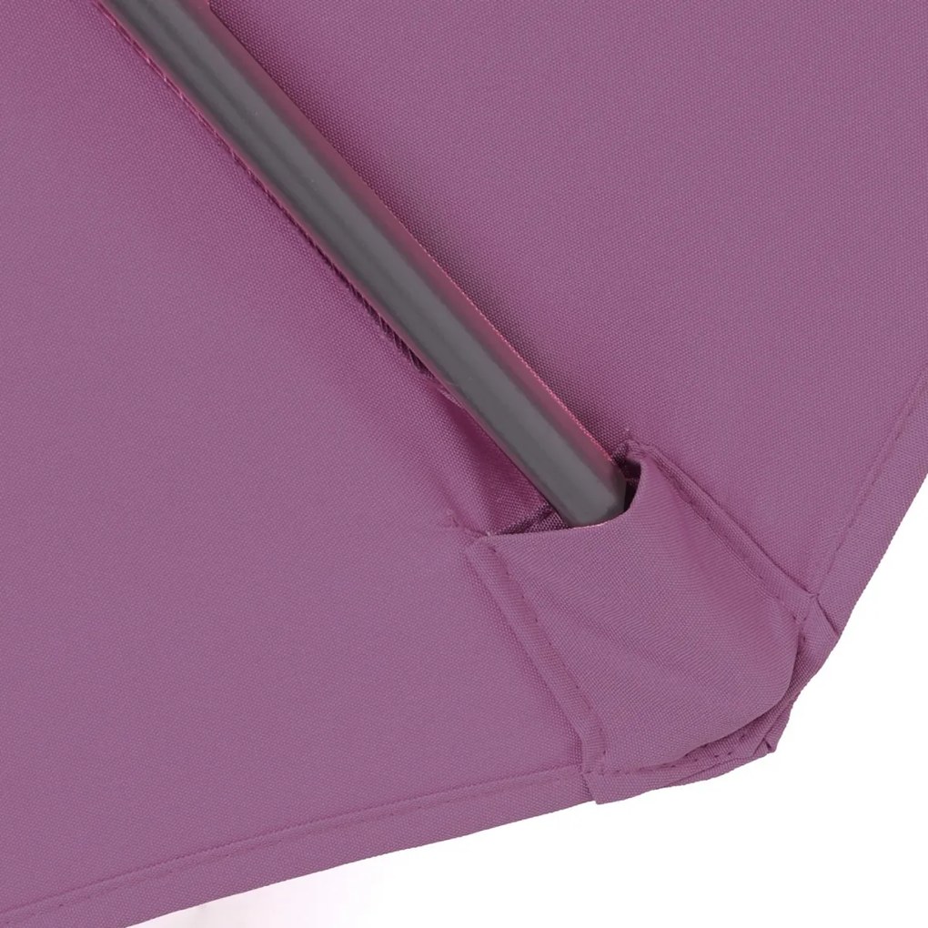 Slunečník Acerra Ø 3m - polyester/ocel - levandulově červená bez zátěže