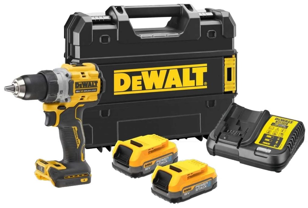 DeWALT - 18V AKU Vrtačka, 2x aku 1,7 Ah POWERSTACK, nabíječka DCD800E2T
