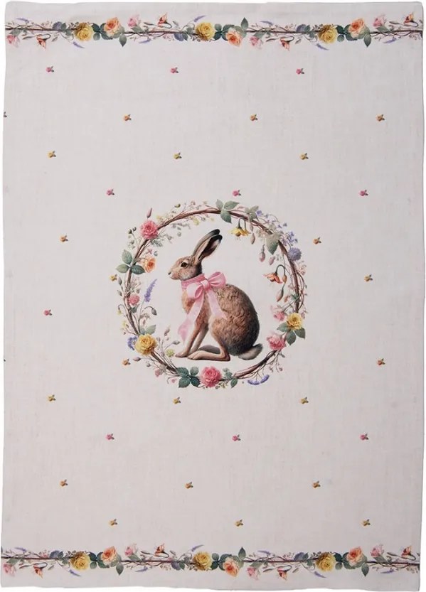 Utěrka zajíc s květy Easter Whispers Collection - 50*70 cm