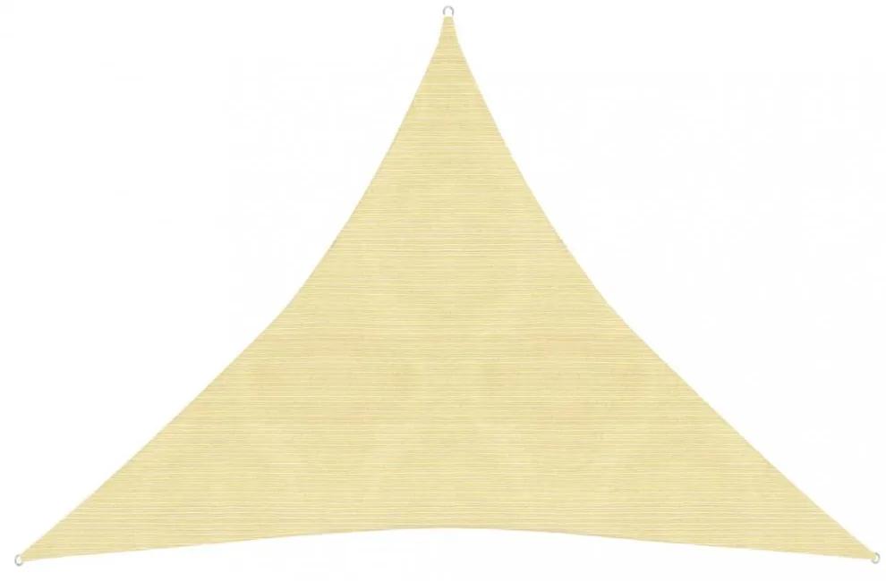Stínící plachta trojúhelníková HDPE 3 x 3 x 3 m Dekorhome Krémová