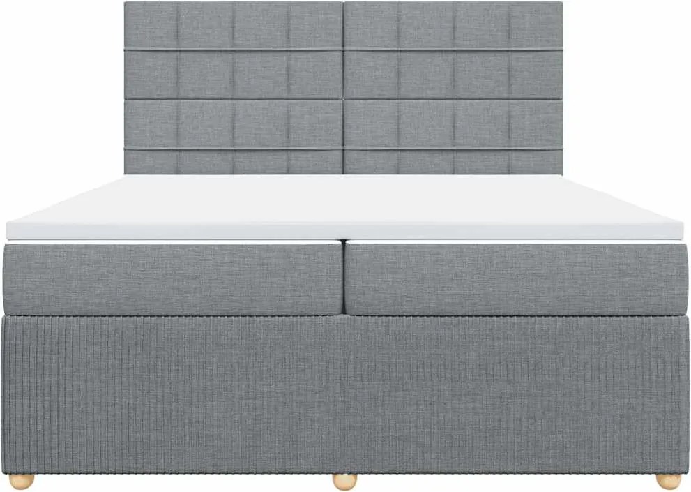 Box spring postel s matrací světle šedá 200 x 200 cm textil 3294463