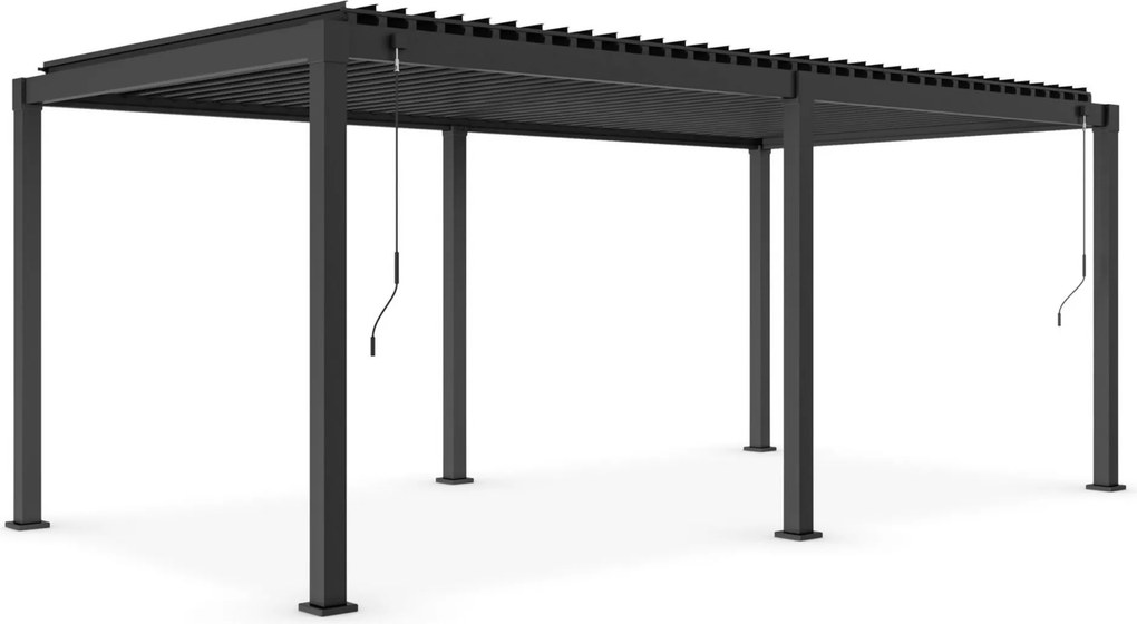 BIZZOTTO Černá hliníková pergola s uzavíracími lamelami GARDA 3x6 m 0795808