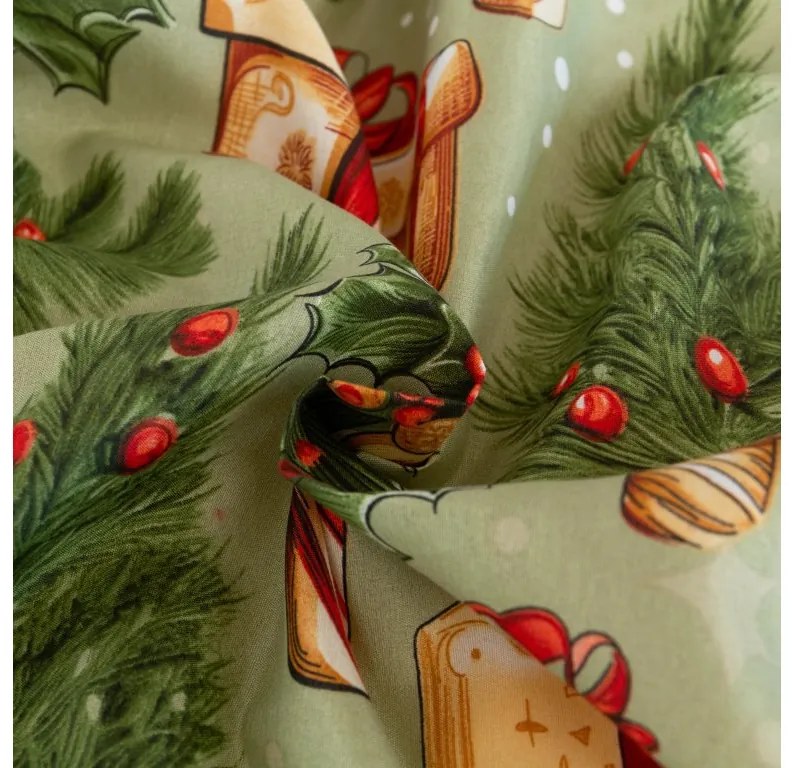 Povlečení z mikrovlákna CHRISTMAS PRESENTS zelené Rozměr povlečení: 70 x 90 cm | 140 x 200 cm