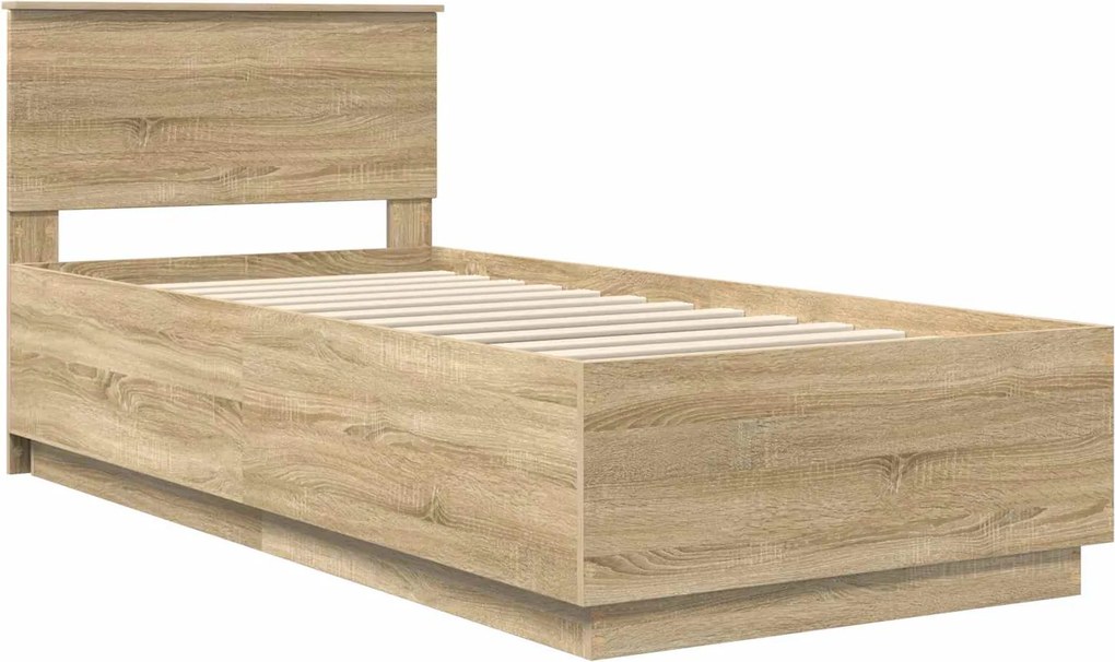 Rám postele s čelo Dub sonoma 70 x 190 cm Kompozitní dřevo 3408217