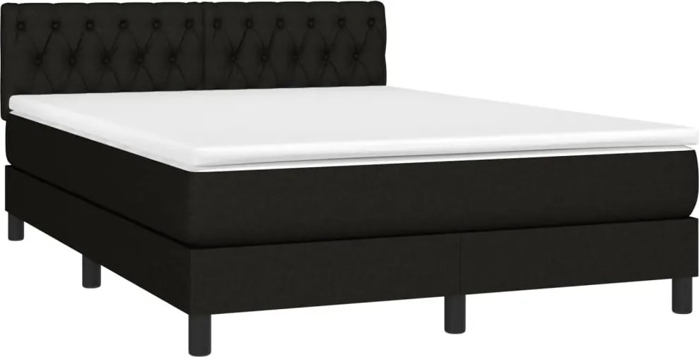 Box spring postel s matrací černá 140x200 cm textil 3140299