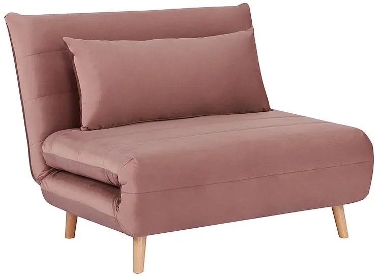 Růžové rozkládací křeslo SPIKE VELVET