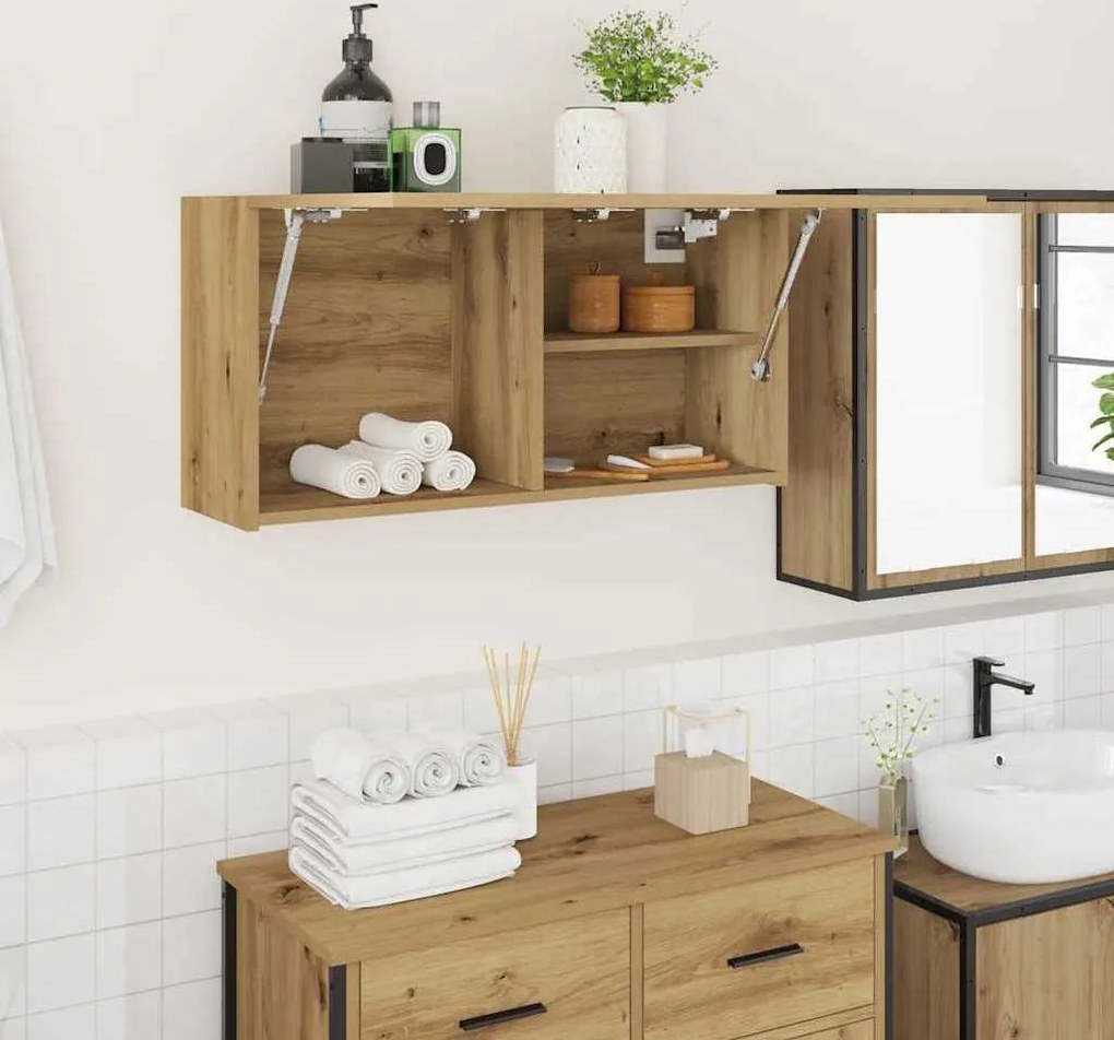 vidaXL Koupelnová nástěnná skříňka 80 x 25 x 40 cm kompozit [860093] Barva: šedá sonoma