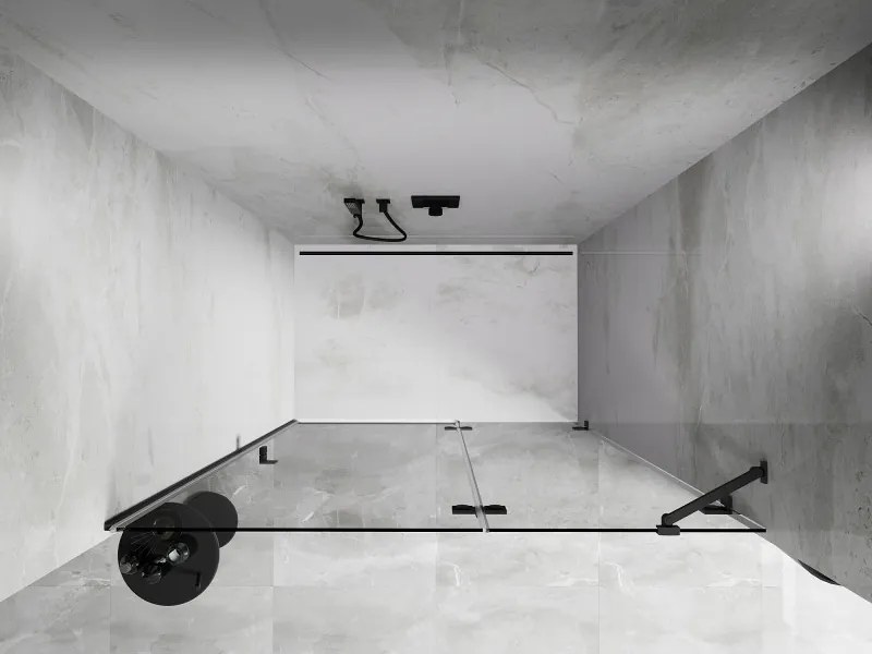 Mexen, Mexen Lunar pravé otočné sprchové dveře 135 cm, transparentní, pistolový kov - 834-135-000-95-00-P