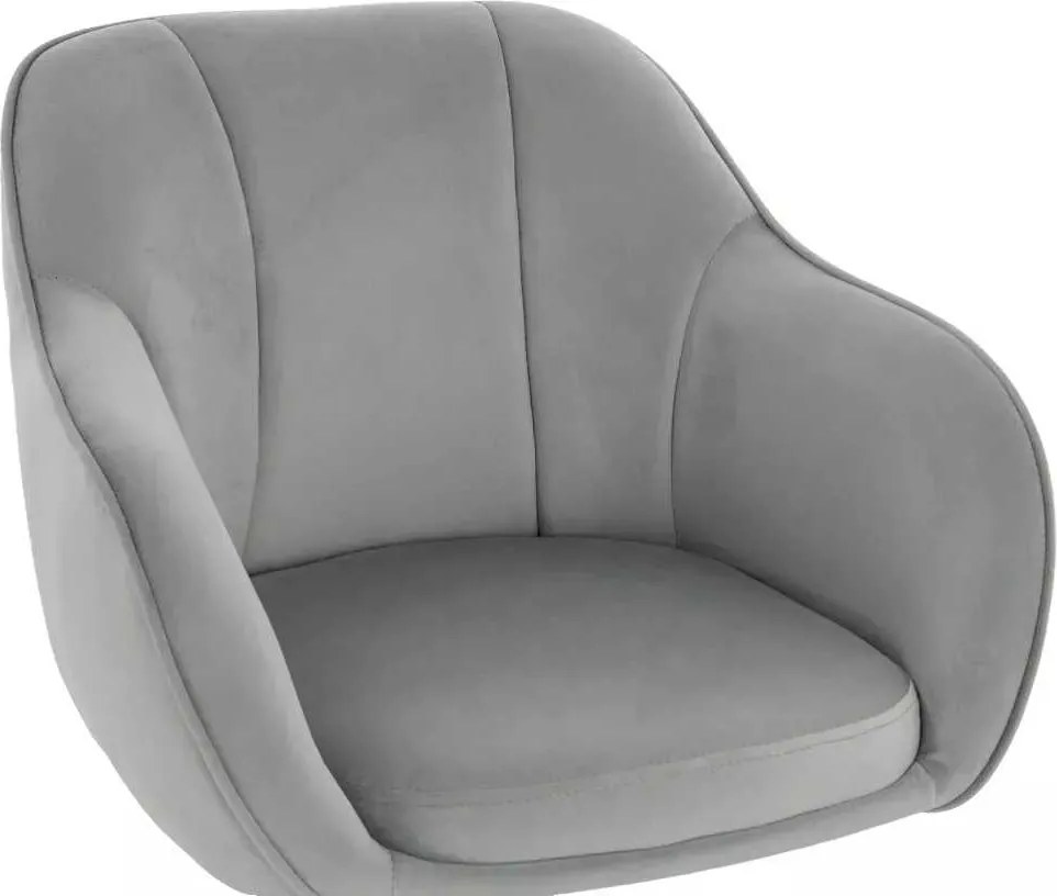 LuxuryForm DESIGN Otočná židle AVOLA VELUR na černém talíři - světle šedá