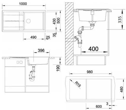 BLANCO Metra XL 6 S dřez Silgranit šedá skála 518880