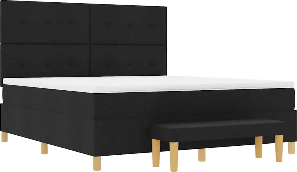 Postel s boxspringem s čelo Černá 200 x 180 cm textil 3344319