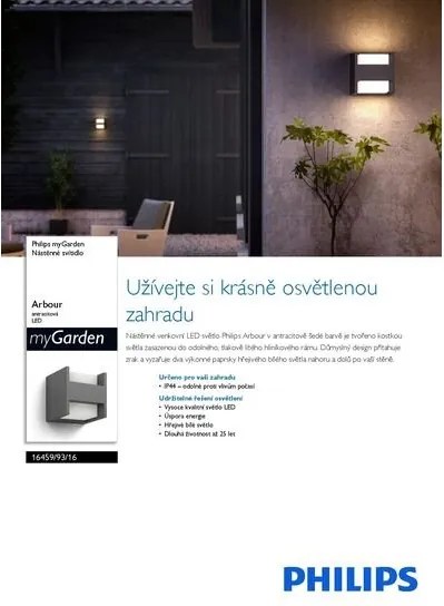 PH 16459/93/16 Arbour SVÍTIDLO VENKOVNÍ 16459/93/16 - Philips (915005193701)