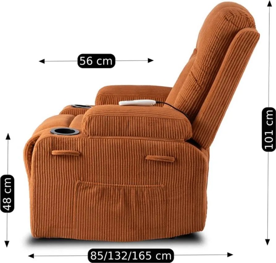Masážní křeslo Limun 3, cihlová