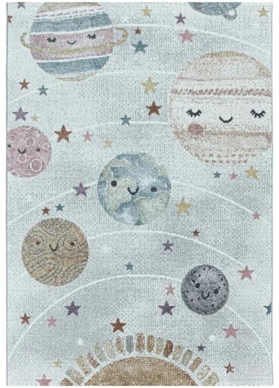 Dětský kusový koberec Funny 2105 white - 140 x 200 cm