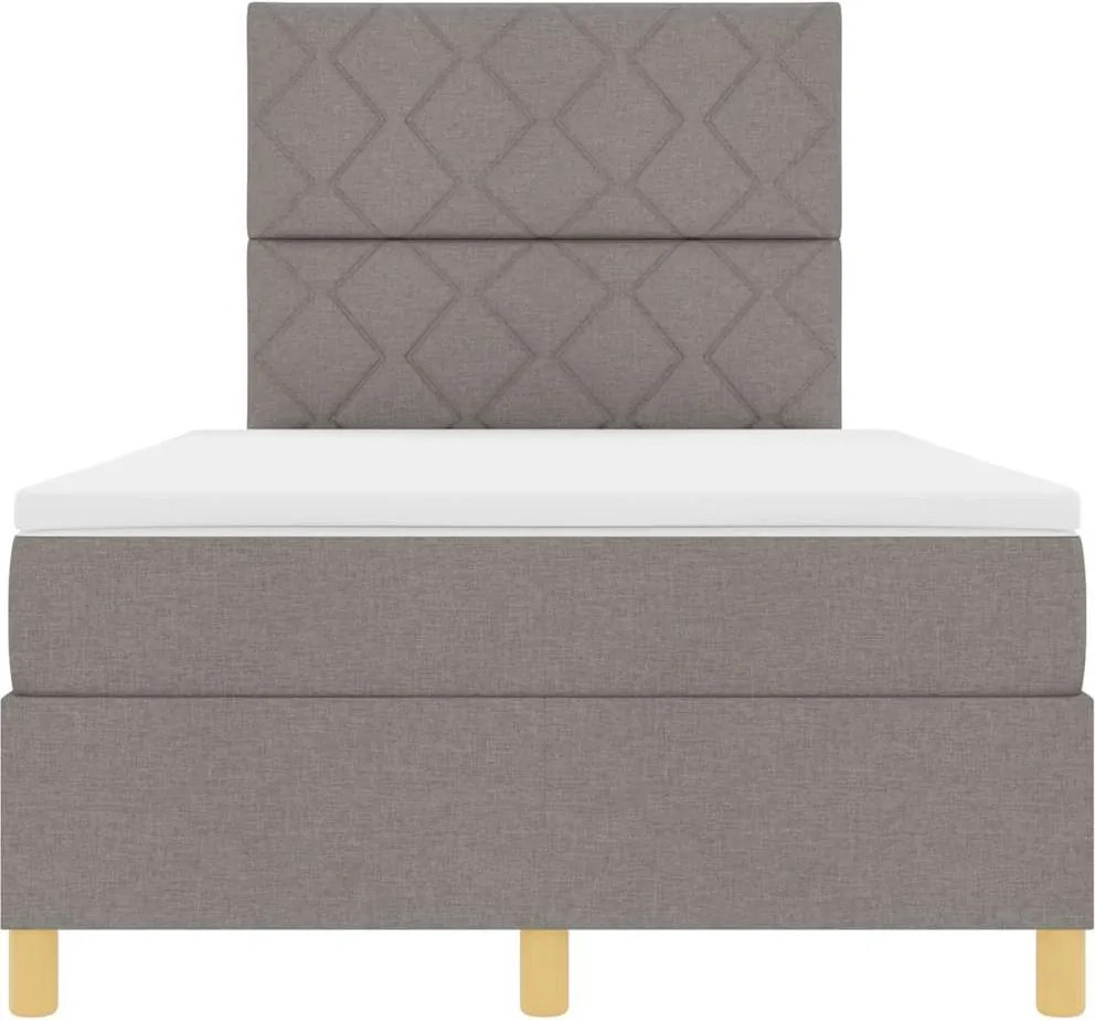 Postel s boxspringem s čelo Taupe 120 x 200 cm textil 3339690