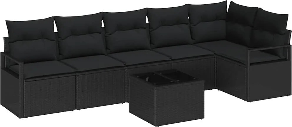 Set pohovek 7 ks Černá polyratan 3346413