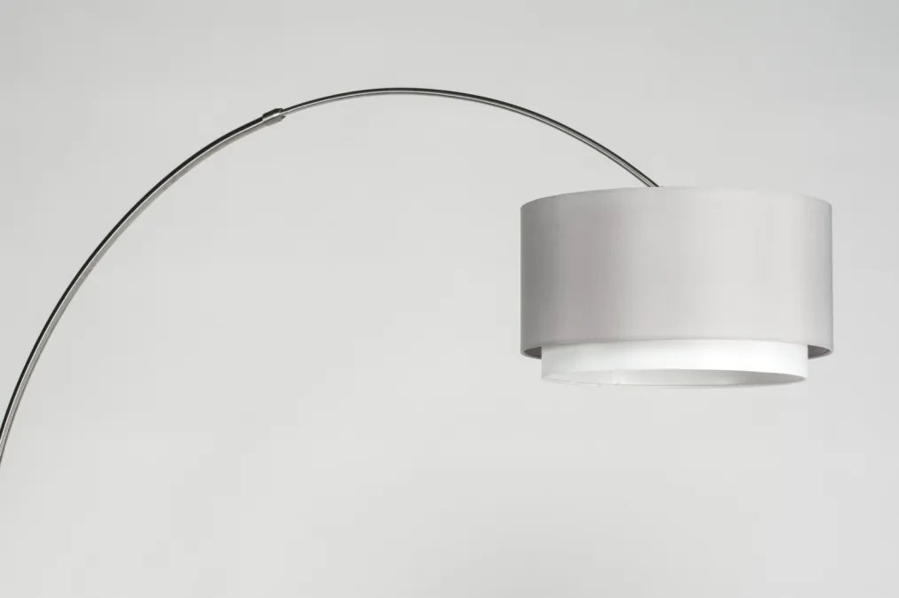 Stojací designová oblouková lampa Soffito Taupe Yersey