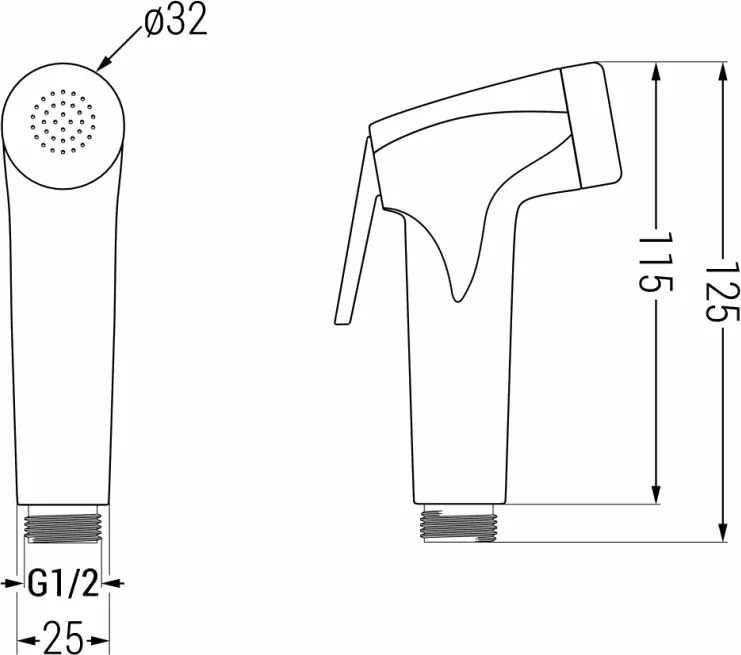Mexen příslušenství - R-76 Ruční bidetová hlavice, 1-funkční, bílá, 79576-20