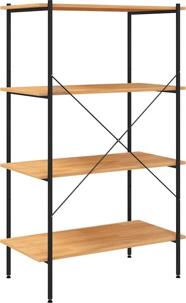 Policový regál se 4 policemi černý a dub 80 x 40 x 130 cm 336344