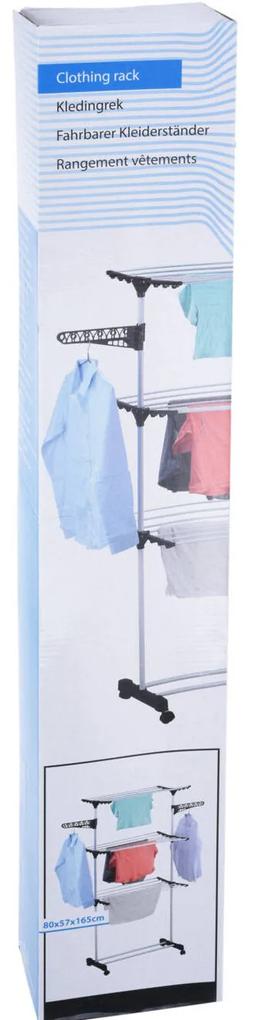 Sušák na prádlo, 3-patrový, 80 x 57 x 165 cm