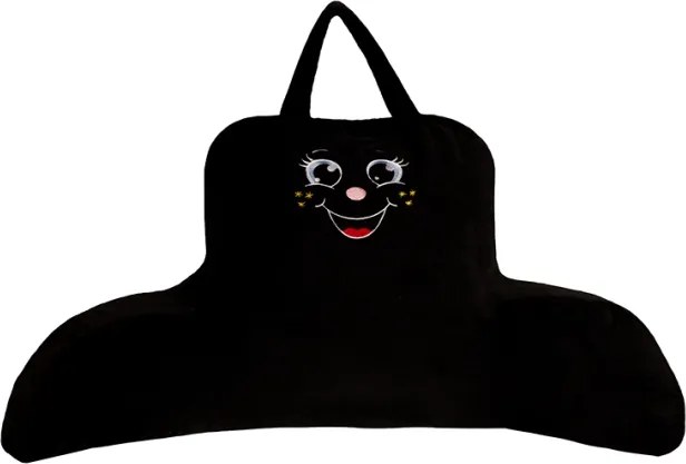 Bellatex Polštář opěrka na čtení s výšivkou 50x100 cm Černá