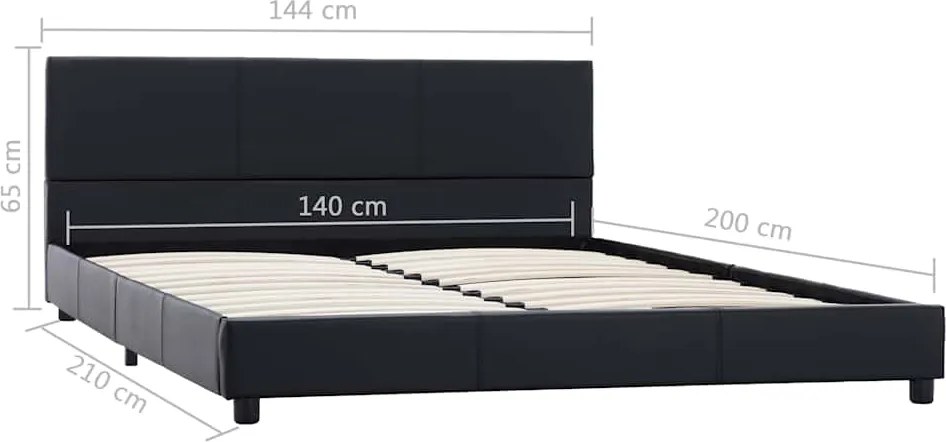 Rám postele černý umělá kůže 140 x 200 cm 284771