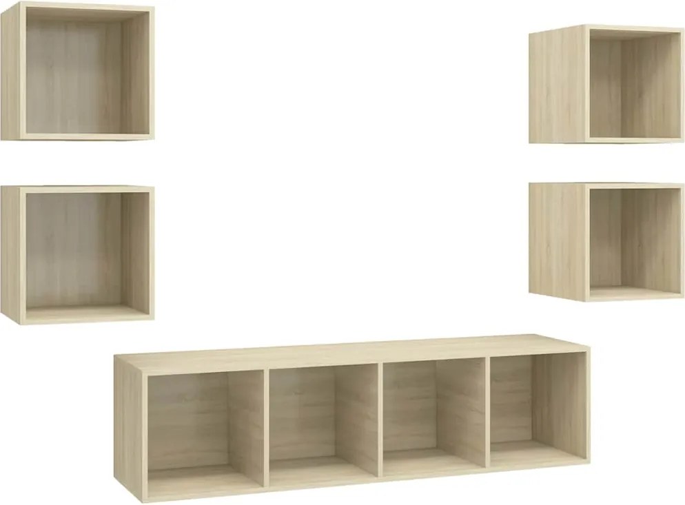 5dílný set TV skříněk dub sonoma kompozitní dřevo 3079622