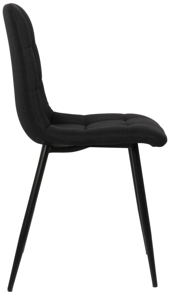 Jídelní židle Dornoch - 2 ks - textilní čalounění | černé