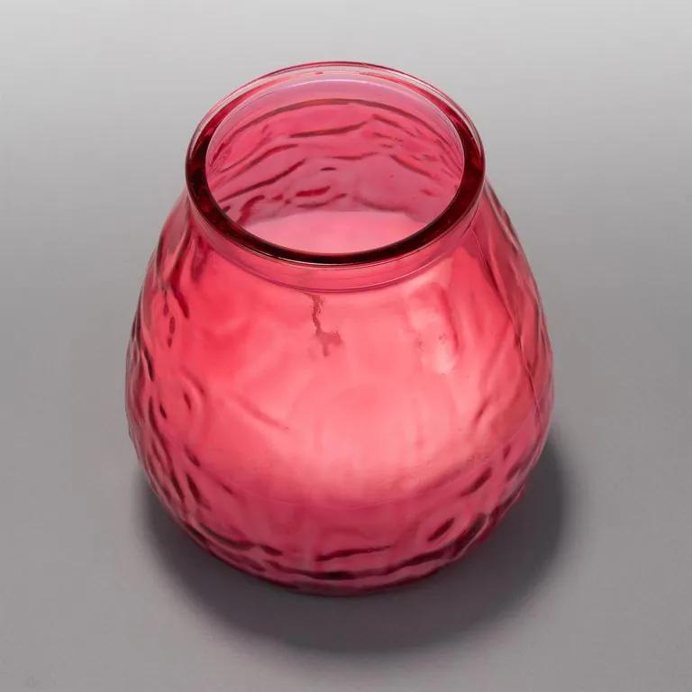 Nexos  86225 Sada svíček v růžovém skle, 10 cm, 4 ks